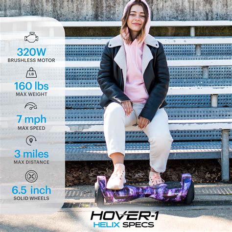 Helix Hover 1 Electric Selfboard Hoverboard With Maximum Speed Of 7 Mph Double 200 W Engines