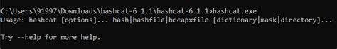 Установка и использование Hashcat на Windows