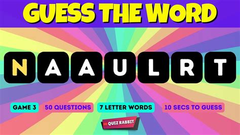 Scrambled Word Games Guess The Word Game 7 Letter Words Part 3
