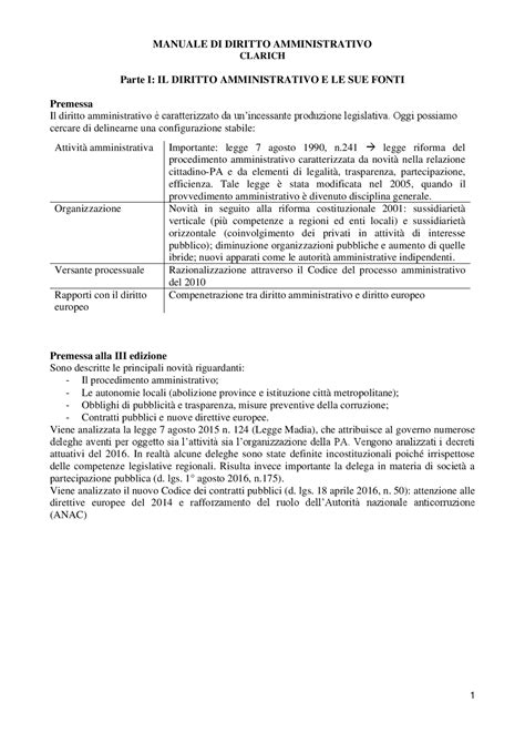 Diritto Amministrativo Clarich Docsity