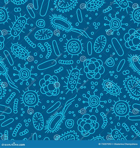 Seamless Vector Pattern Of Germs And Bacteria Stock Vector
