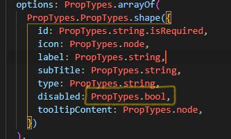 Combobox Incorrect PropTypes Type For Disabled Prop In Options