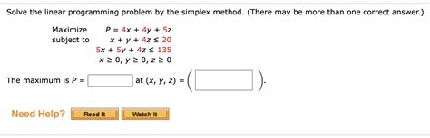Solved Solve The Linear Programming Problem By The Simplex Chegg