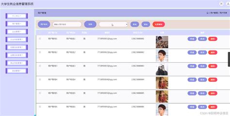 毕设项目大学生就业信息管理系统 JSP java springmvc mysql MyBatis jsp mvc大学生就业管理信息系统