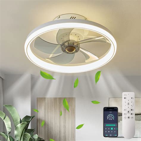 LMiSQ Modern Ceiling Fans With Lights Reversible Fan With Remote 50CM