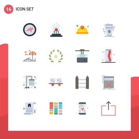 Set Of 16 Vector Flat Colors On Grid For Sunbed Brand Marketing Labor