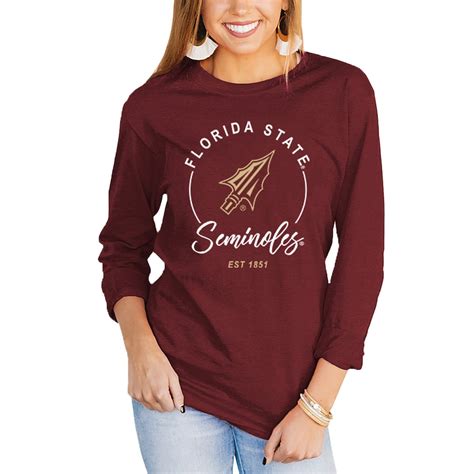Womens Garnet Florida State Seminoles Varsity Long Sleeve T Shirt