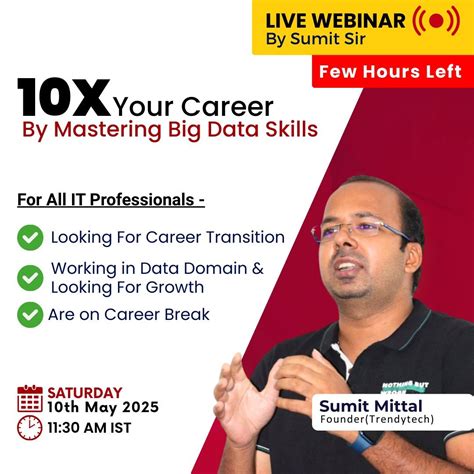 Bigdata Dataengineering Dataengineer Career Webinar Trendytech Big Data By Sumit Mittal