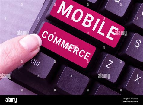 Conceptual Caption Mobile Commerce Word Written On All Online