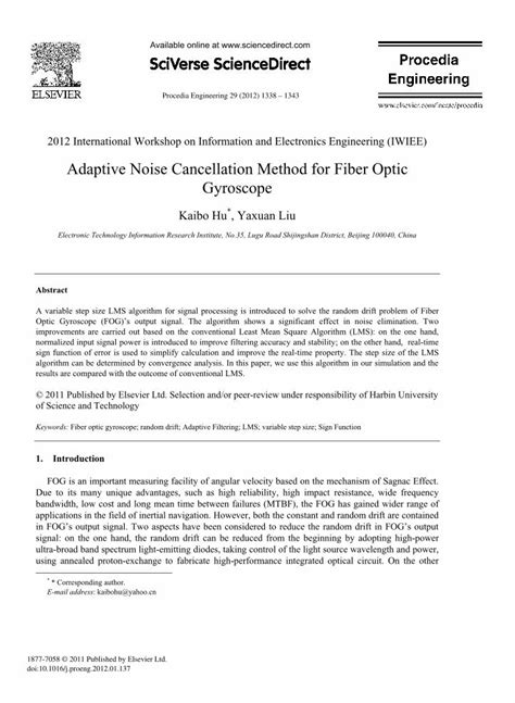 Pdf Adaptive Noise Cancellation Method For Fiber Optic Gyroscope Dokumen Tips