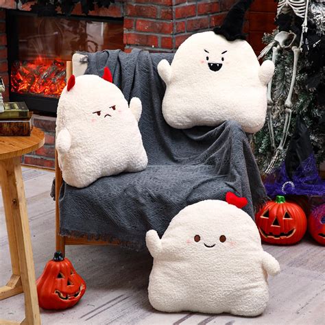 Beeveer 5 Pcs Halloween Shape Pillow Spooky Ghost Shaped