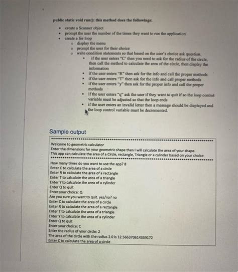 Solved Write A Program That Calculates The Area Of Different