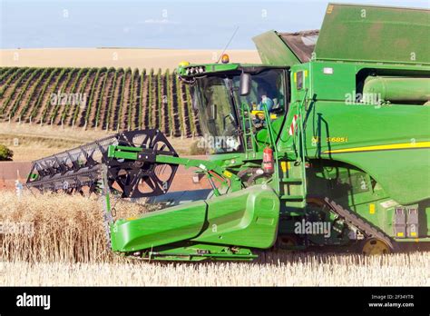 John Deere Combine Harvester Stock Photo Alamy