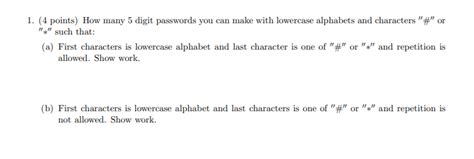 Solved How Many 5 ﻿digit Passwords You Can Make With