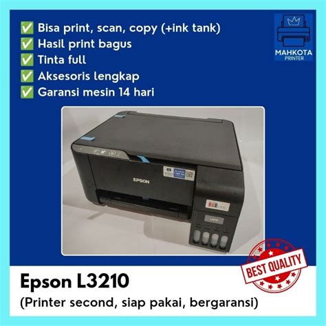 Jual Printer Epson L3210 Second Normal Siap Pakai Shopee Indonesia