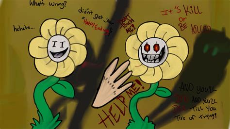 Creepy Flowey By Laurkyn On Deviantart