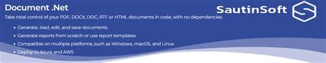 Github Sautinsoft Sautinsoft Document Examples Document Net Is Net Assembly Which Gives You
