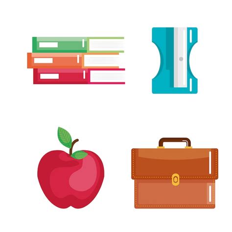 Premium Vector School Supplies Set Icons