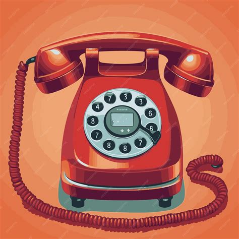 Premium Vector | A red telephone with the number 3 on it