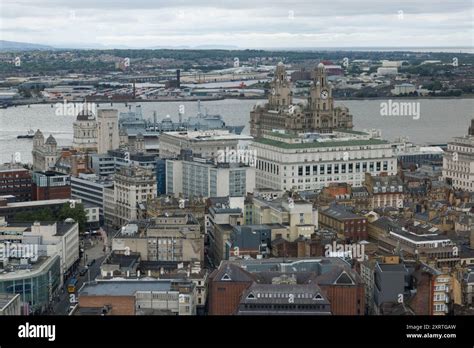 A General View GV Of Liverpool And River Mersey Viewed From St Johns