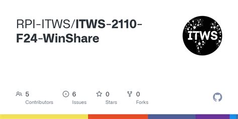 GitHub RPI ITWS ITWS 2110 F24 WinShare