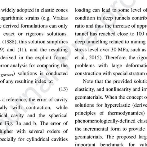 validation of elastic solution against numerical results for