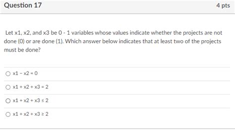Solved Question 16 4 Pts A Linear Programming Model For