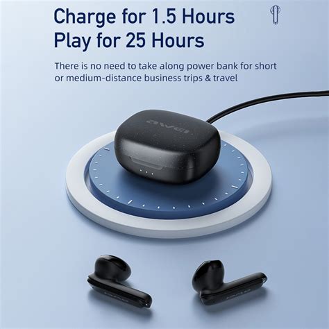 Awei T66 Enc Noise Reduction Tws Bluetooth Eafbuds Black