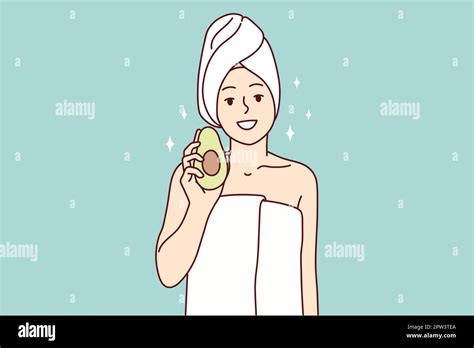 Woman In White Towel After Getting Out Spa Recommends Using Avocado For