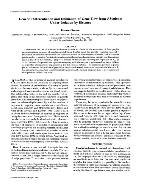 Pdf Genetic Differentiation Dokumen Tips