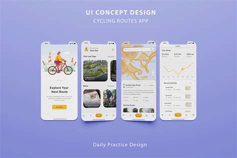 Ui Concept Design Cycling Routes App Behance