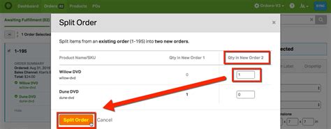 Ordoro How Do I Split An Order Into Multiple Shipments