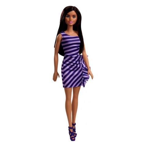 Barbie Doll Wearing Purple Striped Dress Fxl69 Barbiepedia