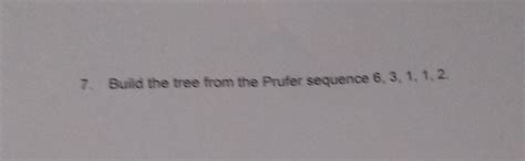 Solved Build The Tree From The Prufer Sequence Chegg