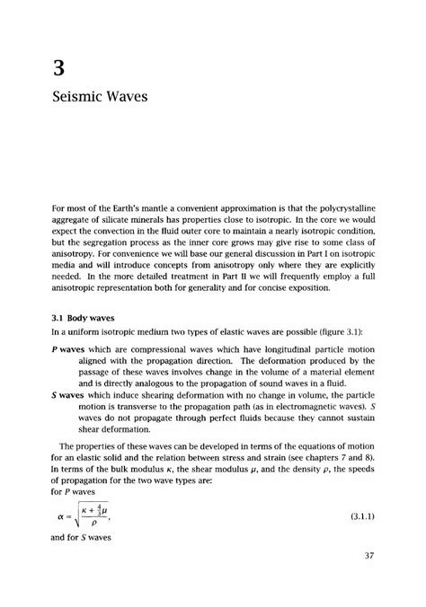 Seismic Waves Chapter 3 The Seismic Wavefield