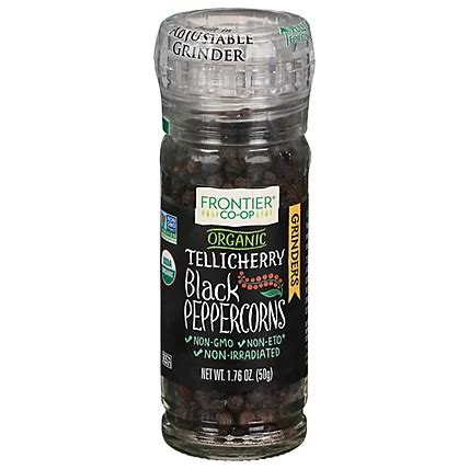 Frontier Peppercorns Organic Tellicherry Black 176 Oz Safeway