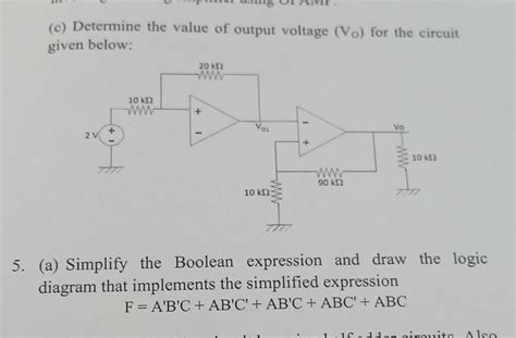 C Determine The Value Of Output Voltage Vo For Chegg