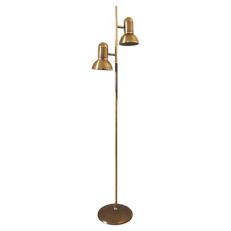 Mid Century Brass Floor Lamp With Globe Lights At 1stdibs