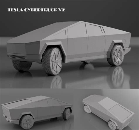 Stl File Teasla Cybertruck V2 🚗 ・3d Printer Design To Download・cults