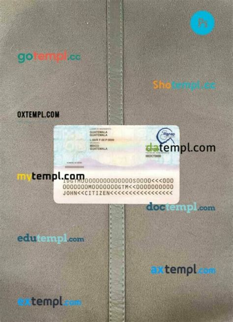 Guatemala Id Card Editable Psds Scan And Photo Realistic Snapshot 2