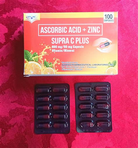Supra C Plus Ascorbic Acid Zinc 600mg50mg Capsule For Immunity