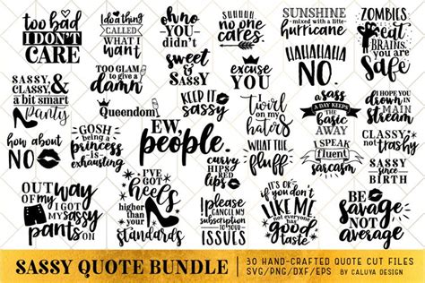 Sassy Quote Svg Cut File Bundle 123671