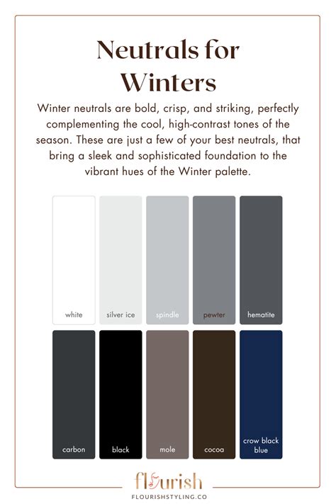 Neutrals For Winters Cool Winter Color Palette Winter Color Palette Deep Winter Palette