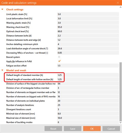Default Member Length In Connection Idea Statica