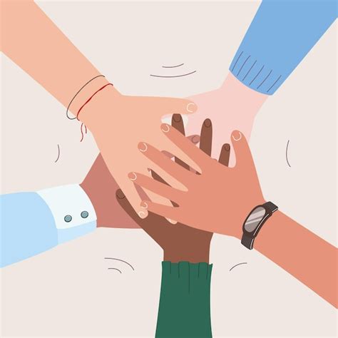 Premium Vector Hands Of Diverse Group Of People Putting Together