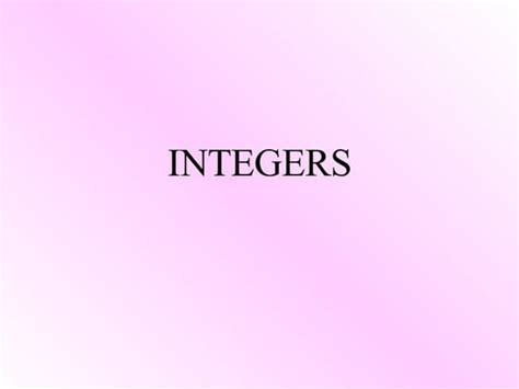 Addition Of Integers Grade 6 Ppt