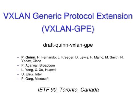 Ppt Vxlan Generic Protocol Extension Vxlan Gpe Powerpoint