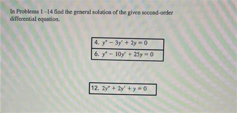 Solved In Problems 1 14 ﻿find The General Solution Of The