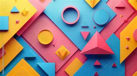 A Bold And Artistic Geometric Template With 3d Pyramids And