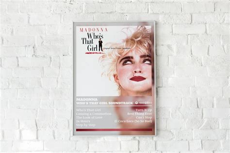 Madonna Poster Print Whos That Girl Soundtrack Poster Music